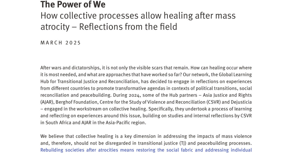 The Power of We - Berghof Foundation