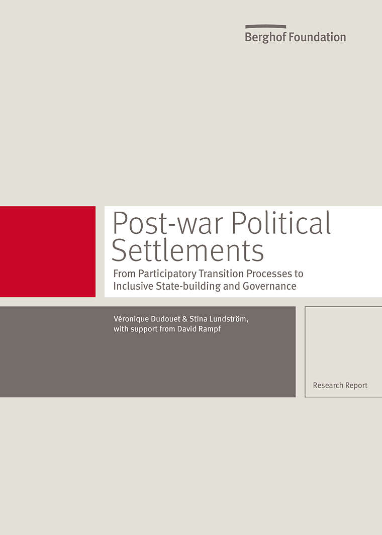 Post-war Political Settlements - Berghof Foundation